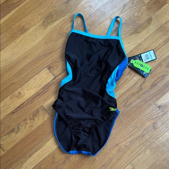 Speedo | Swim | Speedo Black And Blue Swimsuit | Poshmark